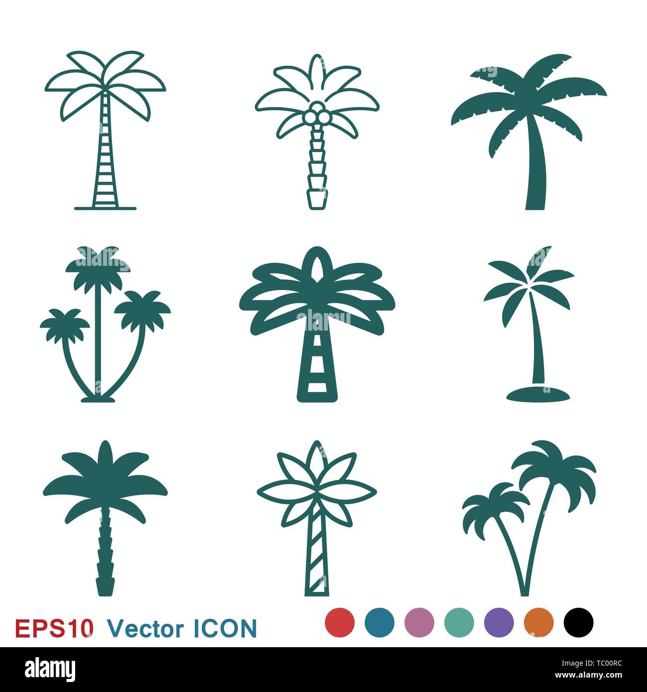 Coconut trees Icon vector sign symbol Stock Vector Image & Art - Alamy