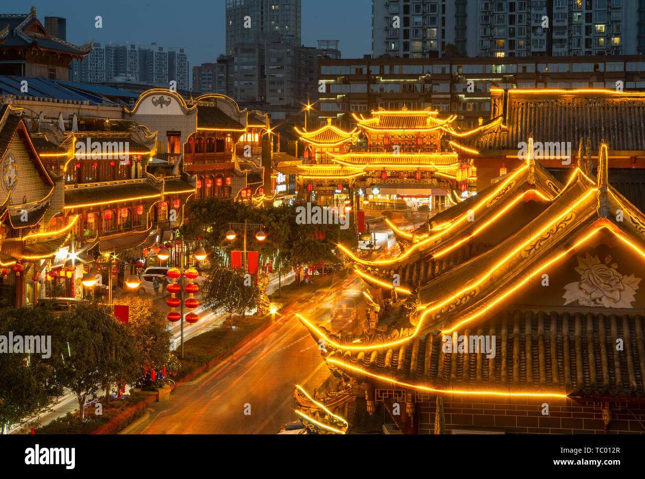 The Traditional Qintai Road District In Chengdu China