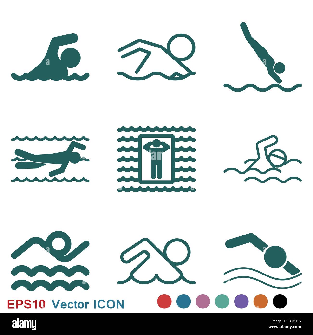 Swimming icon vector sign symbol Stock Vector Image & Art - Alamy