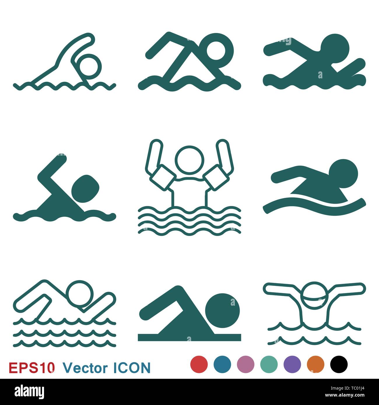 Swimming icon vector sign symbol Stock Vector Image & Art - Alamy