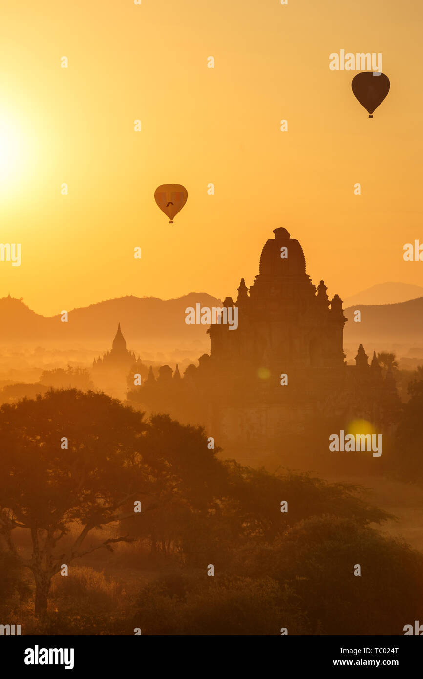 Sunrise in Pugan, Myanmar Stock Photo - Alamy
