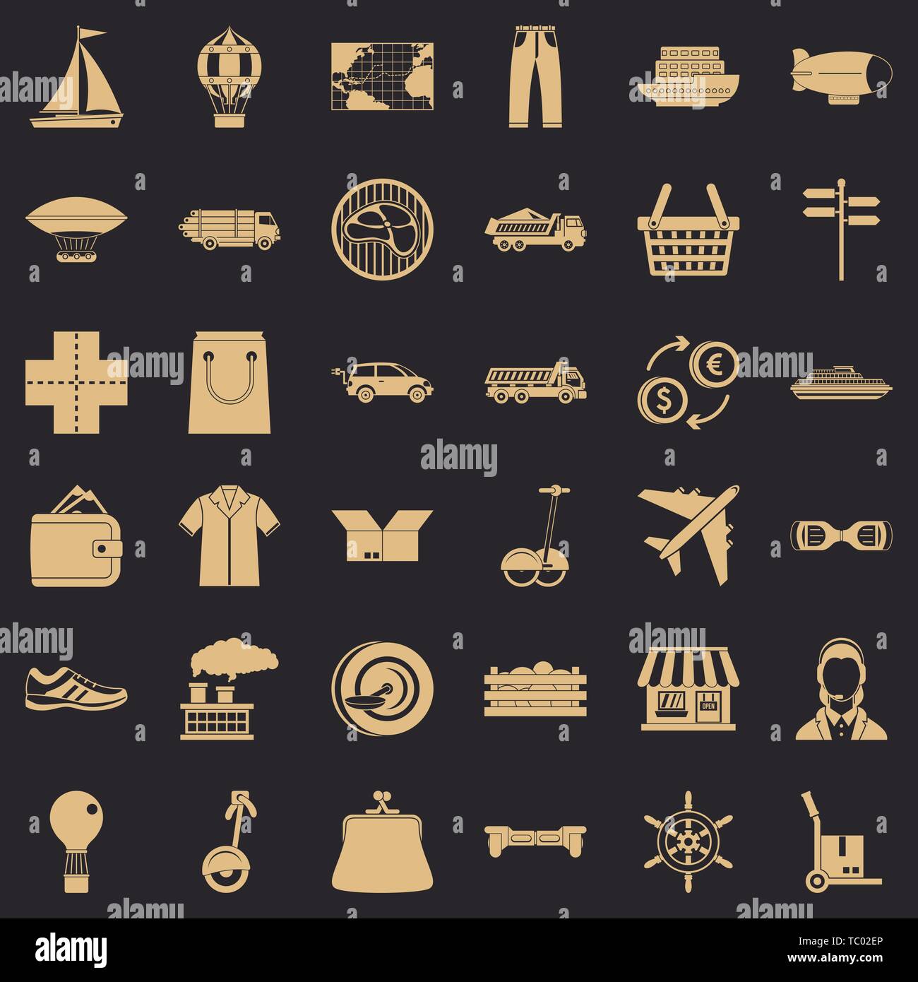 Crossroad icons set, simple style Stock Vector Image & Art - Alamy