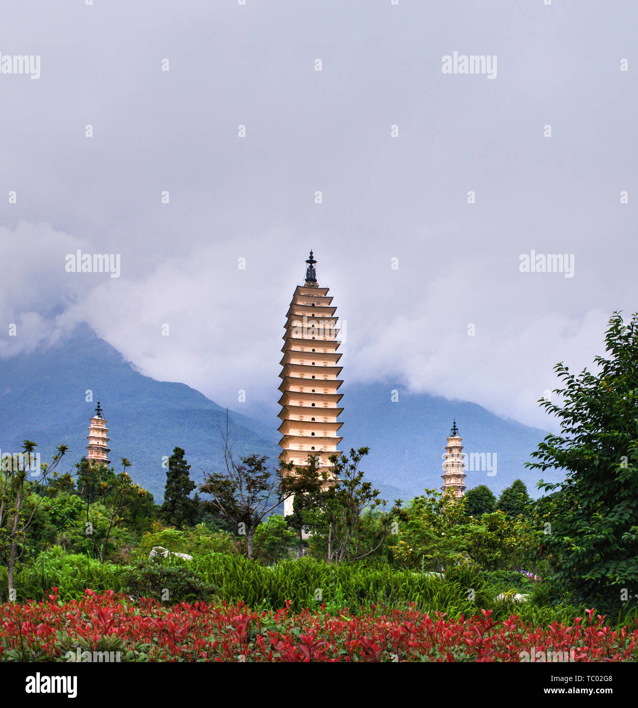 three pagodas of dali Stock Photo - Alamy