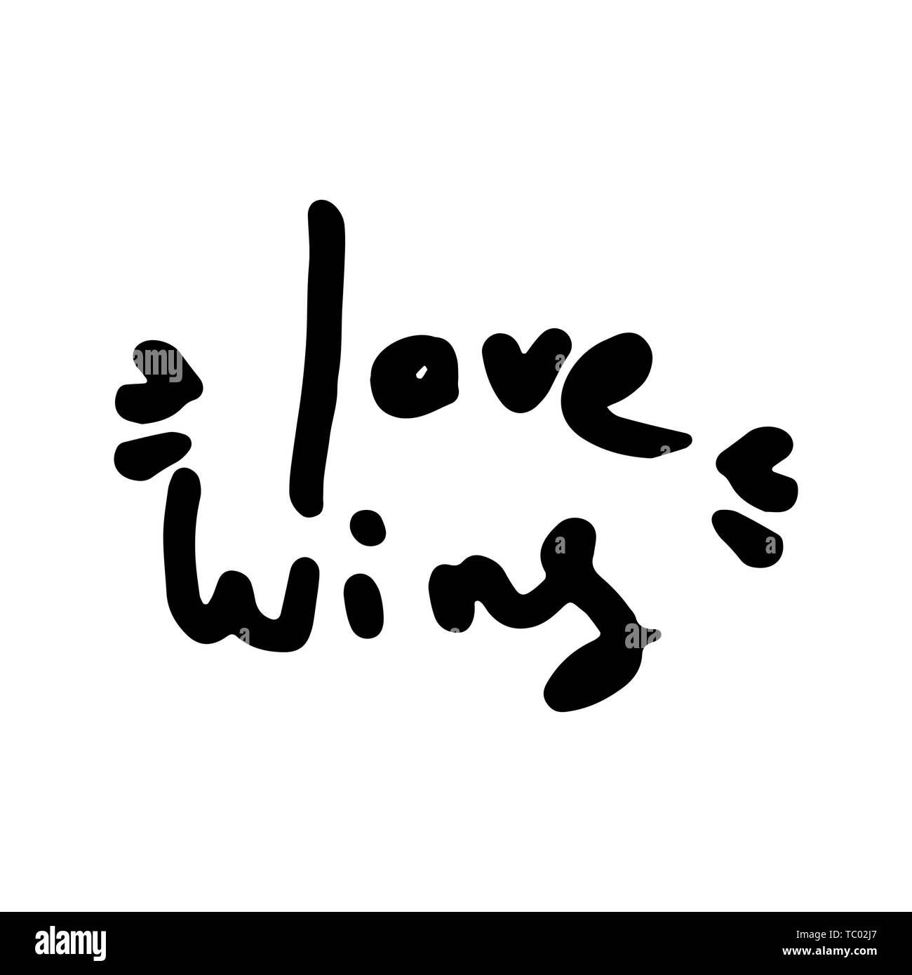 Love wins. Vector hand draw lettering. Ink draw illustration for ...