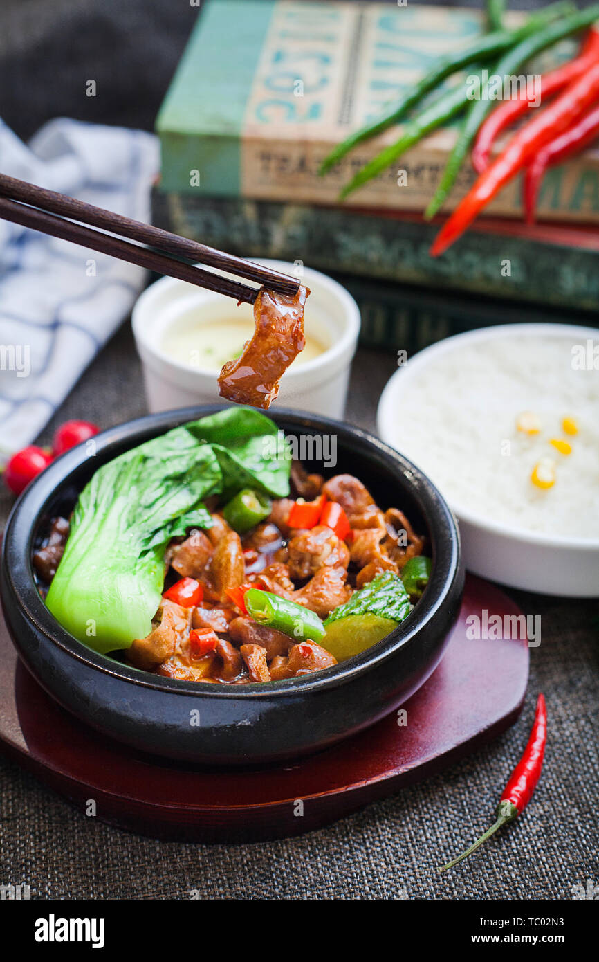 Spicy pepper stir fried large intestine hi-res stock photography and ...