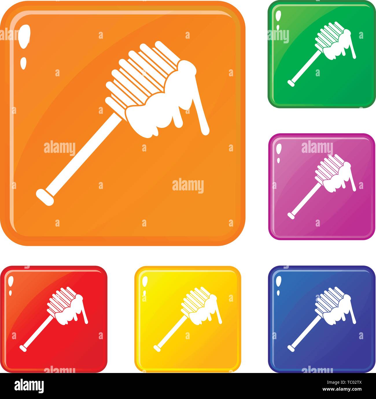 Honey spoon icons set vector color Stock Vector Image & Art - Alamy