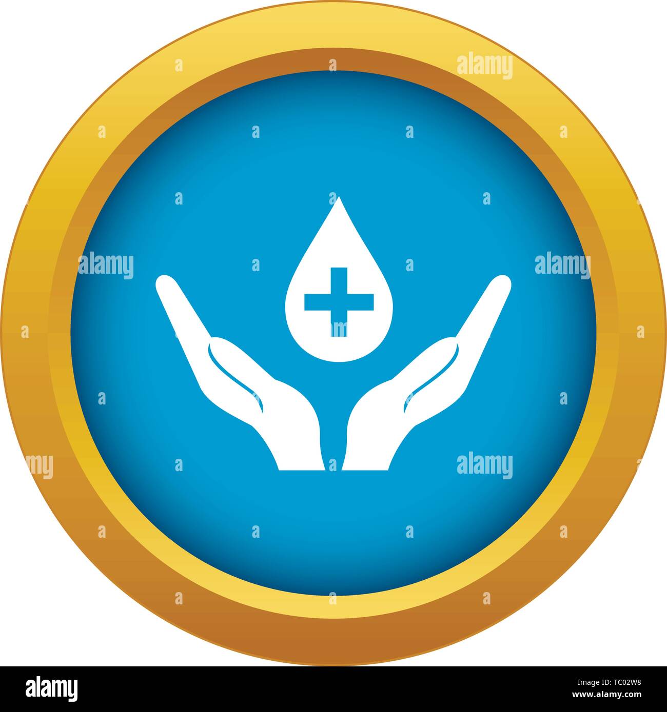 Hands holding blood drop icon blue vector isolated Stock Vector Image ...