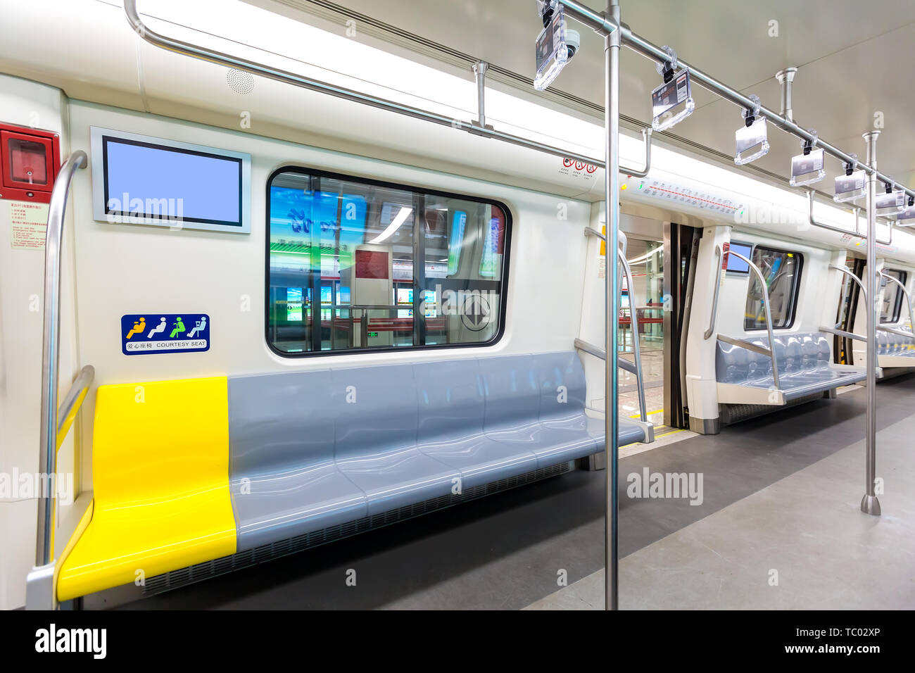 Inside the subway car Stock Photo - Alamy