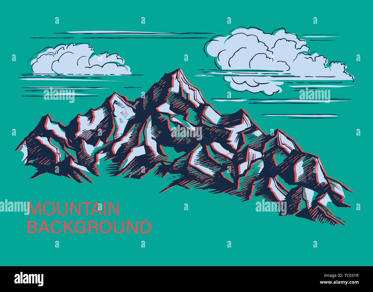 Rocky mountain drawing Stock Vector Images - Alamy