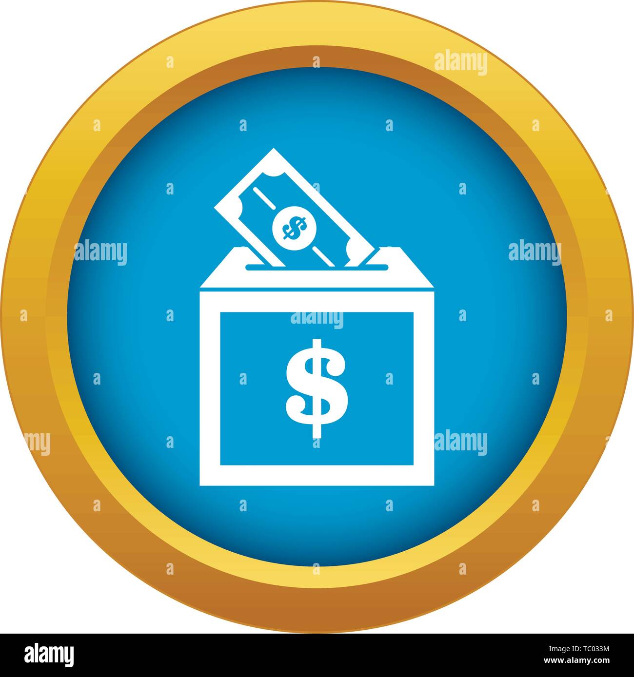 Donation box icon blue vector isolated Stock Vector Image & Art - Alamy