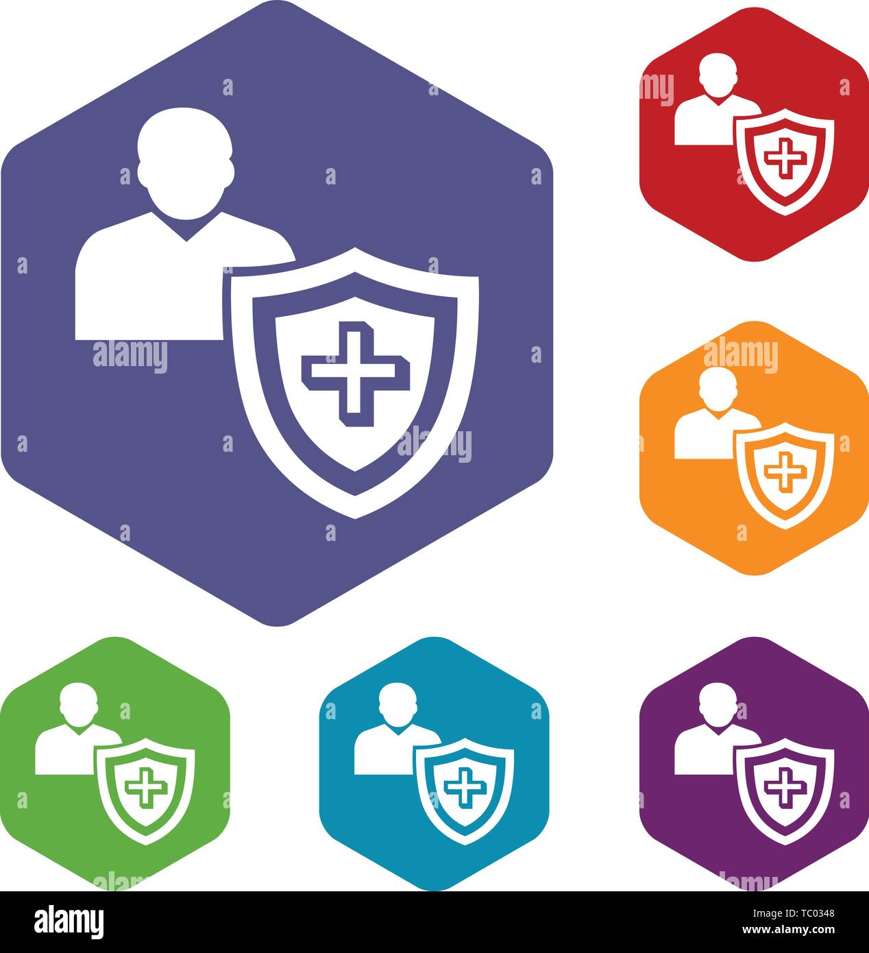 Patient protection icons vector hexahedron Stock Vector Image & Art - Alamy