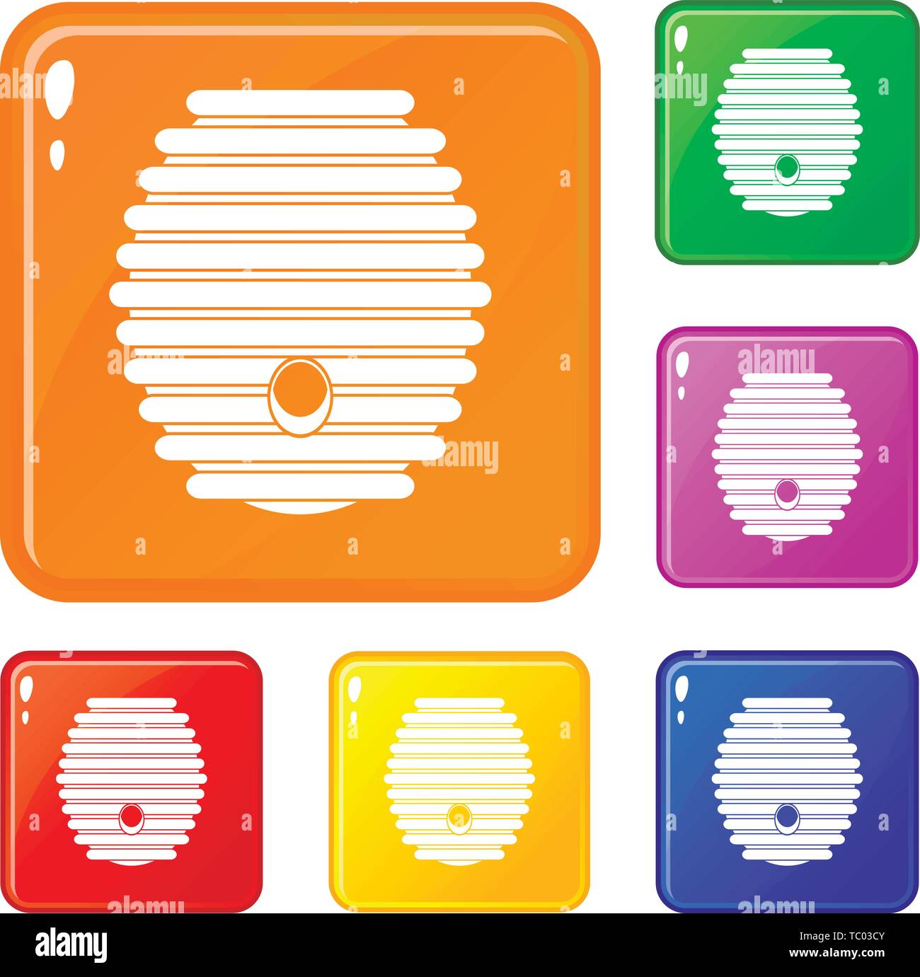 Beehive icons set vector color Stock Vector Image & Art - Alamy