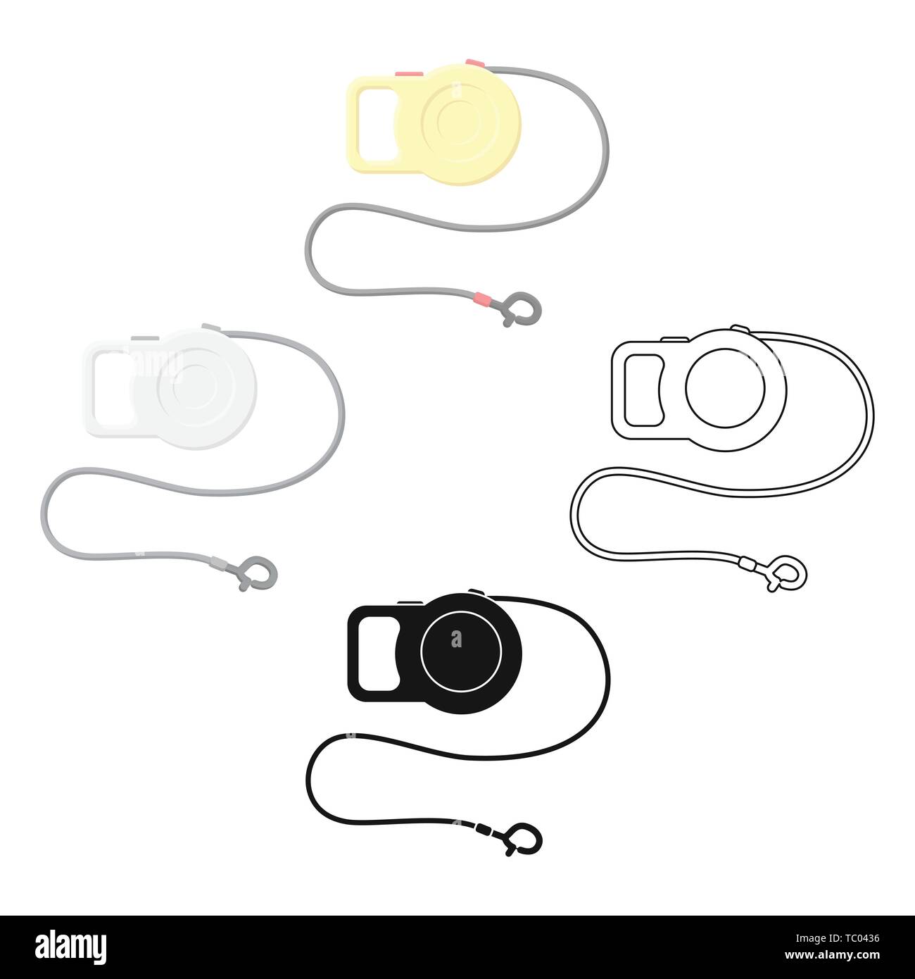 Pet lead icon in cartoon,black style isolated on white background. Cat ...