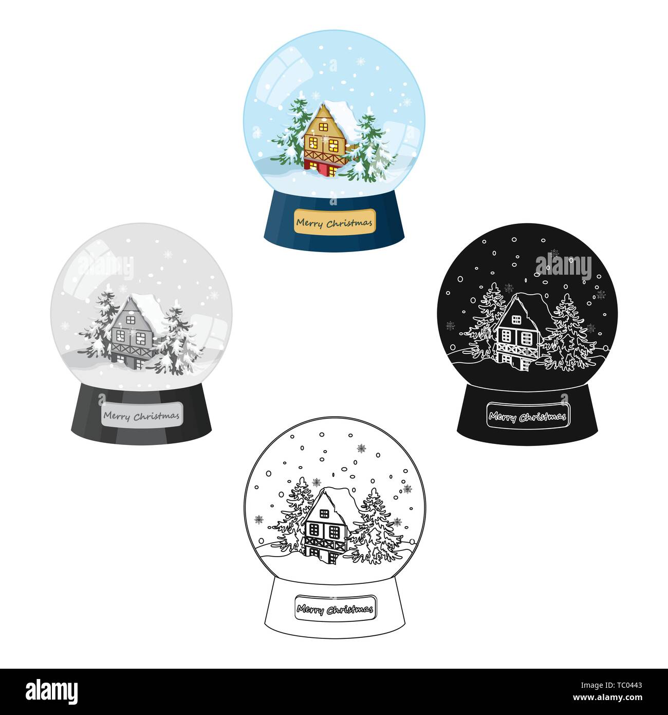 Glass snow ball single icon in cartoon,black,black,flat,monochrome ...