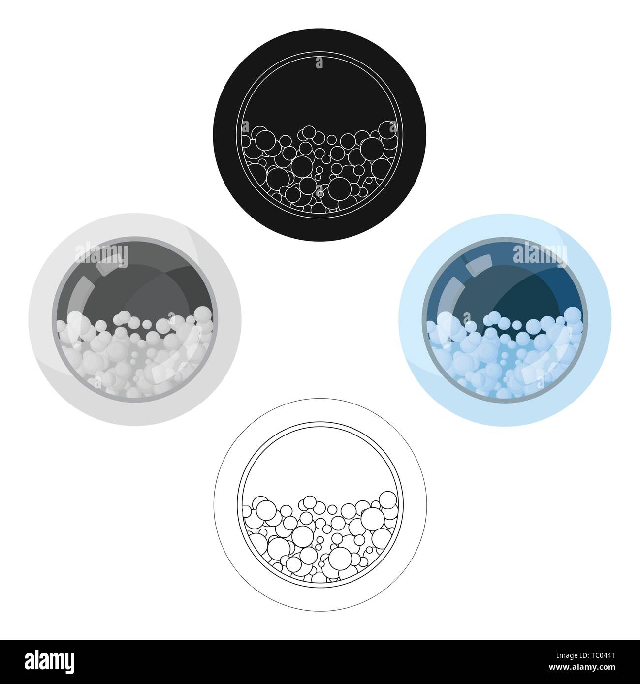 Washing mashine icon in cartoon,black design isolated on white ...