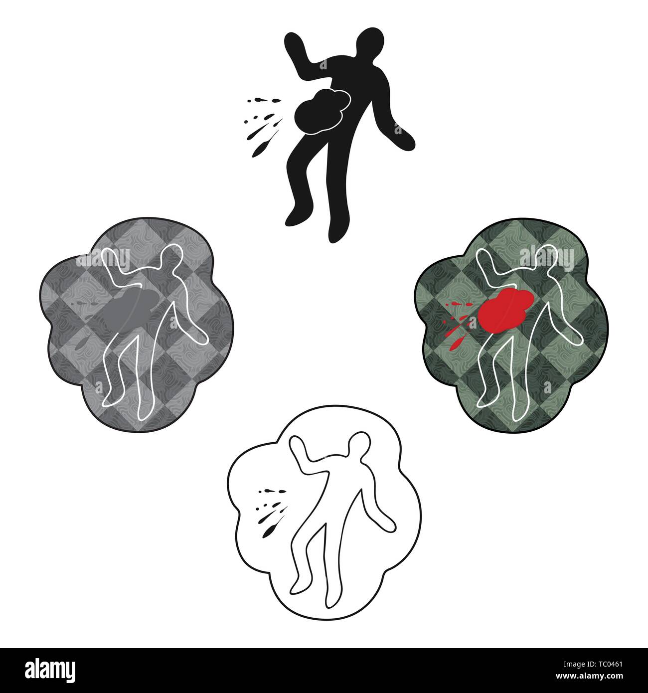 Scene of the crime icon in cartoon,black style isolated on white ...