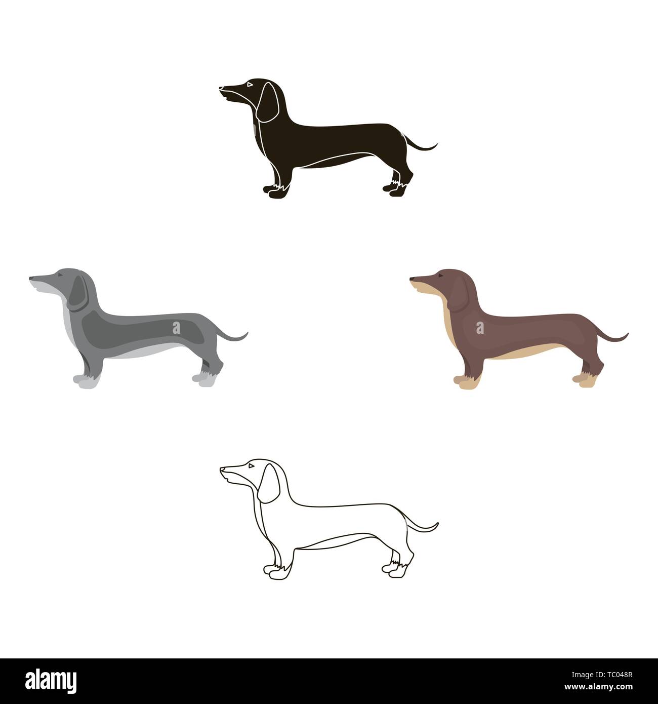 Dachshund vector illustration icon in cartoon,black design Stock Vector Image & Art - Alamy