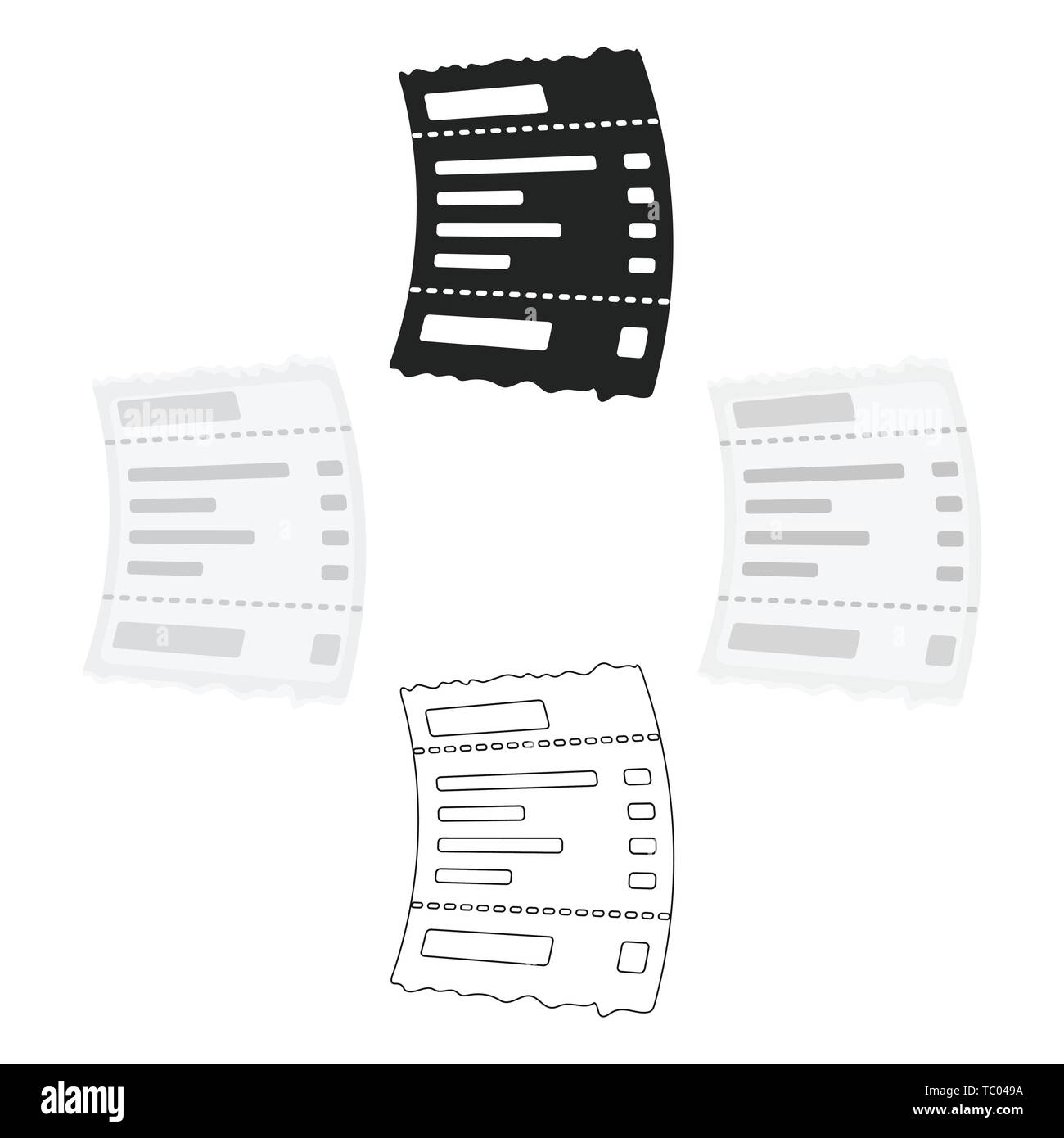 Receipt icon in cartoon,black style isolated on white background. E ...