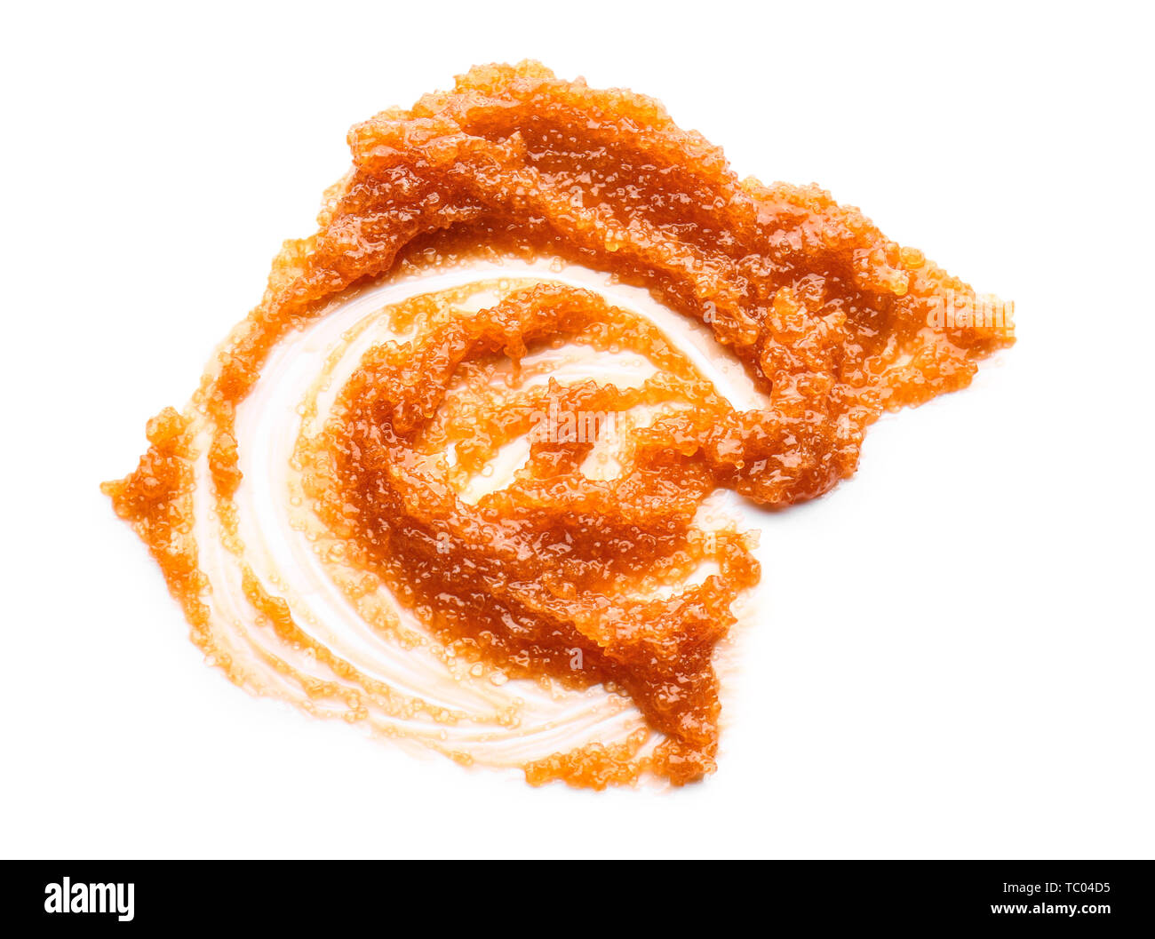 Sample of body scrub on white background Stock Photo - Alamy