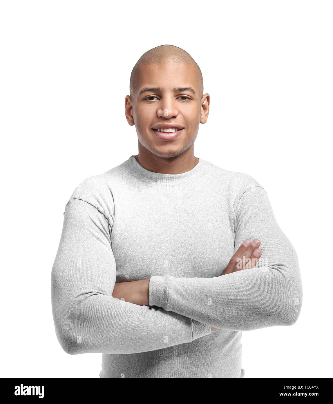 Handsome African-American man on white background Stock Photo - Alamy