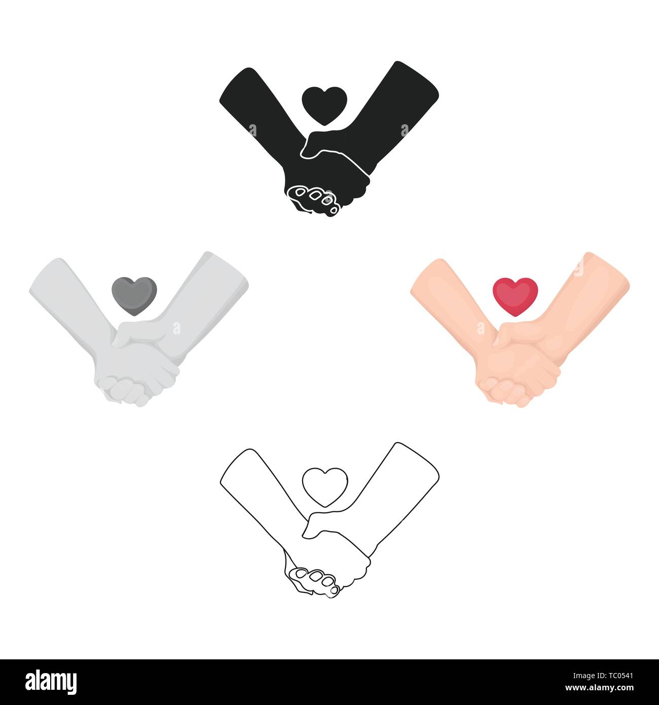 Hands icon in cartoon,black style isolated on white background ...