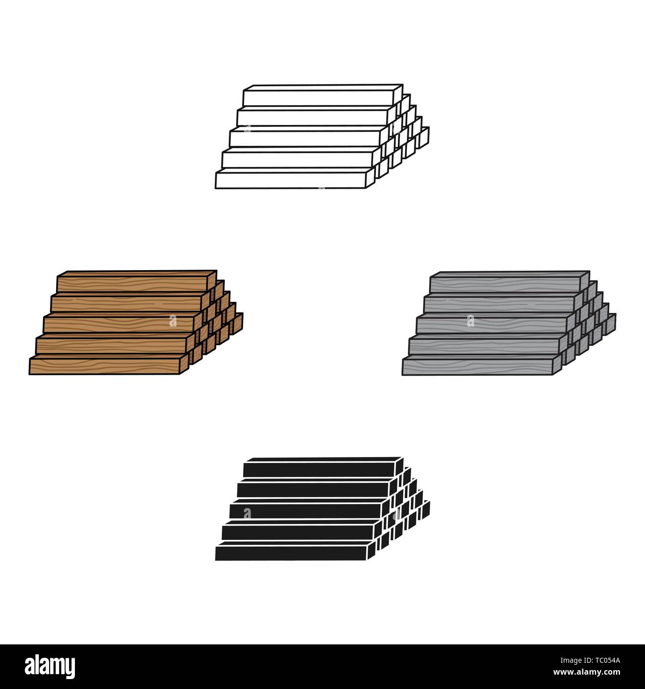 Stack of lumbers icon in cartoon,black style isolated on white ...