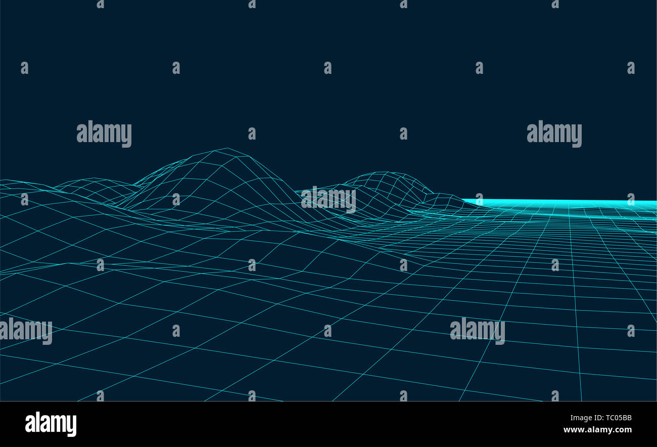 Abstract vector three-dimensional network background for big data concept, graphics with ...