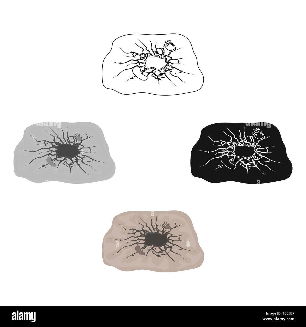 Crater, single icon in cartoon,black style. Crater, vector symbol stock ...