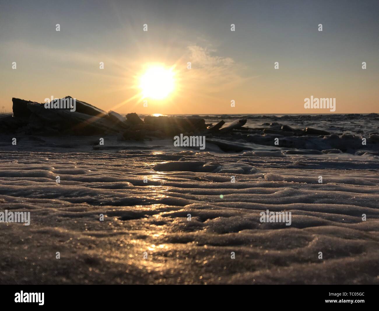 The sea in the north is bleak, but against the backdrop of the setting ...