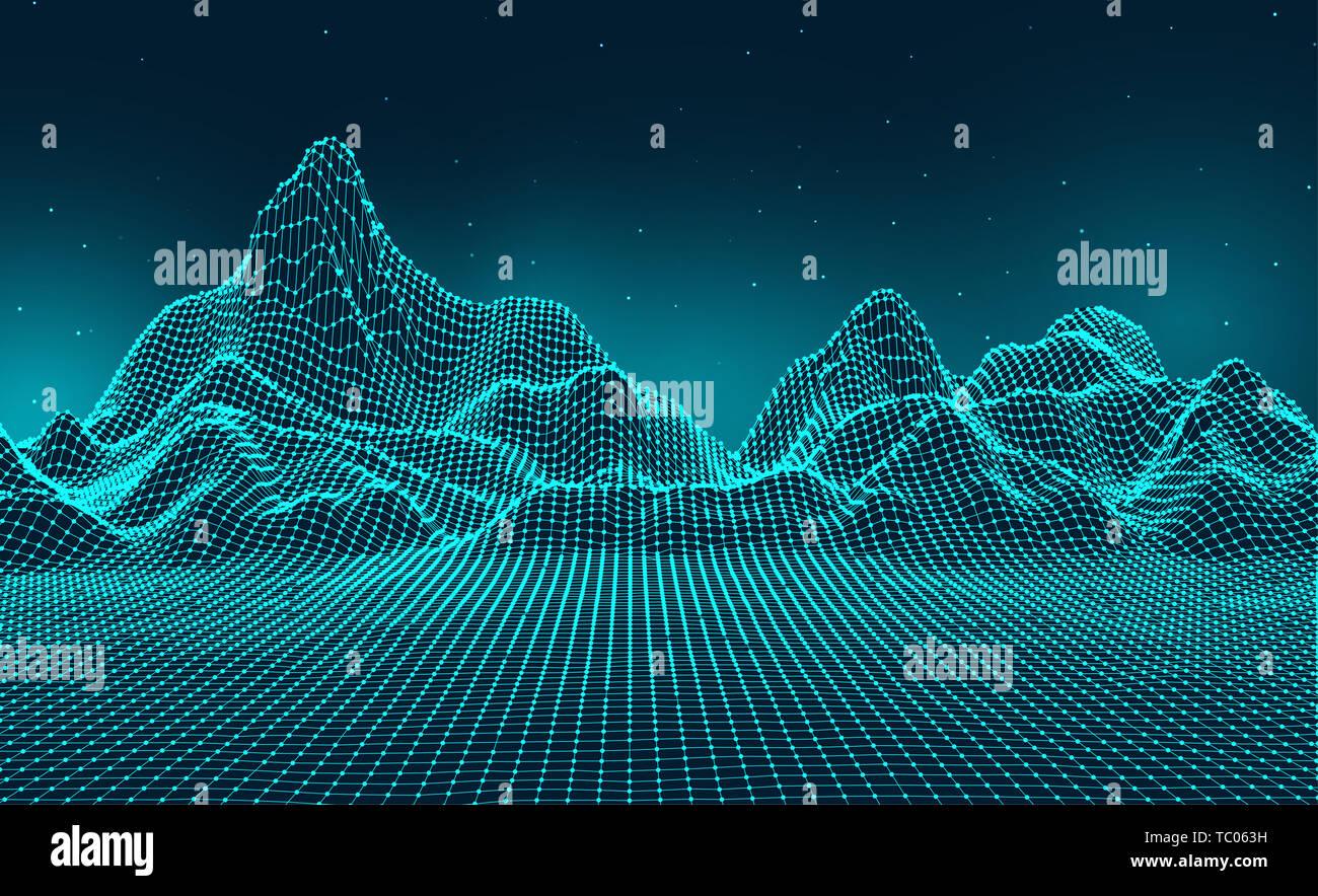 Abstract vector three-dimensional network background for big data concept, graphics with ...