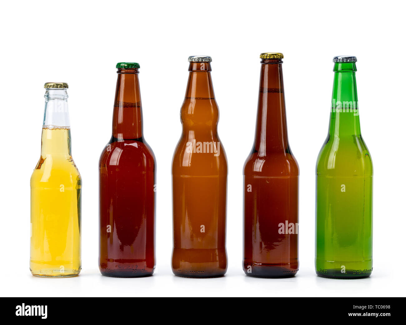 Set of beer bottles isolated Stock Photo - Alamy