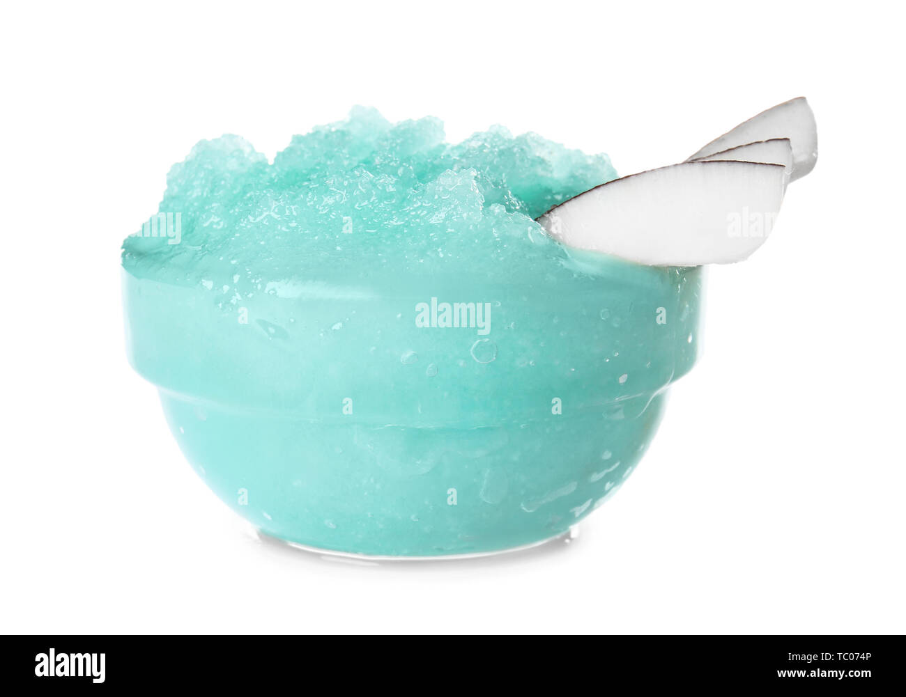 Bowl with body scrub on white background Stock Photo - Alamy