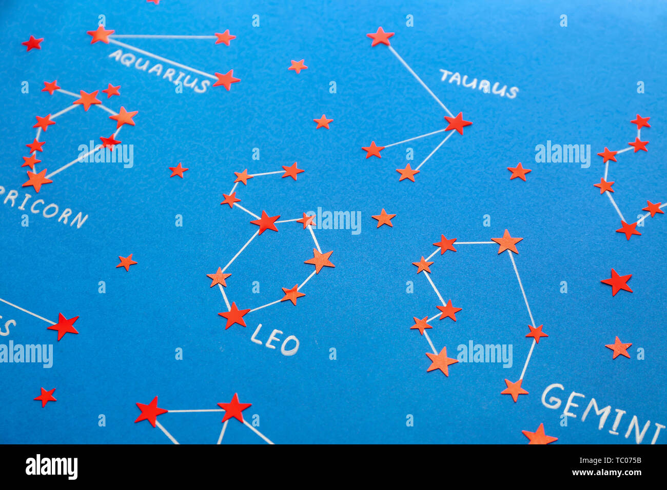 Zodiac signs constellations on color background Stock Photo - Alamy