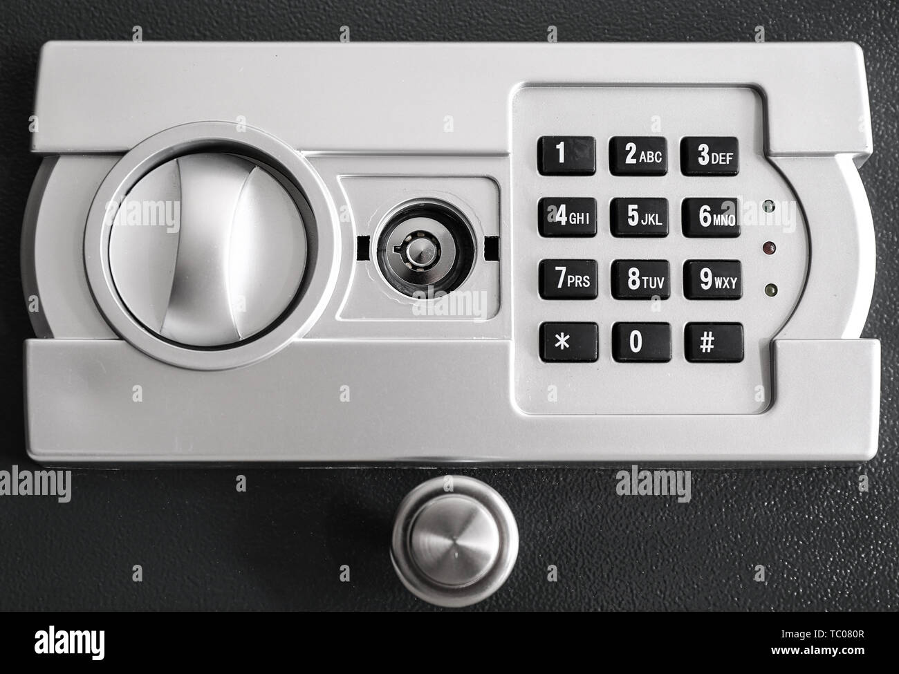 Panel of modern safe, closeup Stock Photo - Alamy
