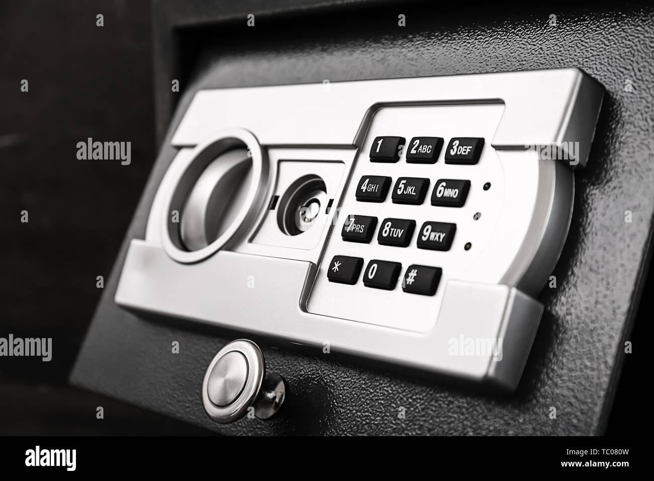 Panel of modern safe, closeup Stock Photo - Alamy