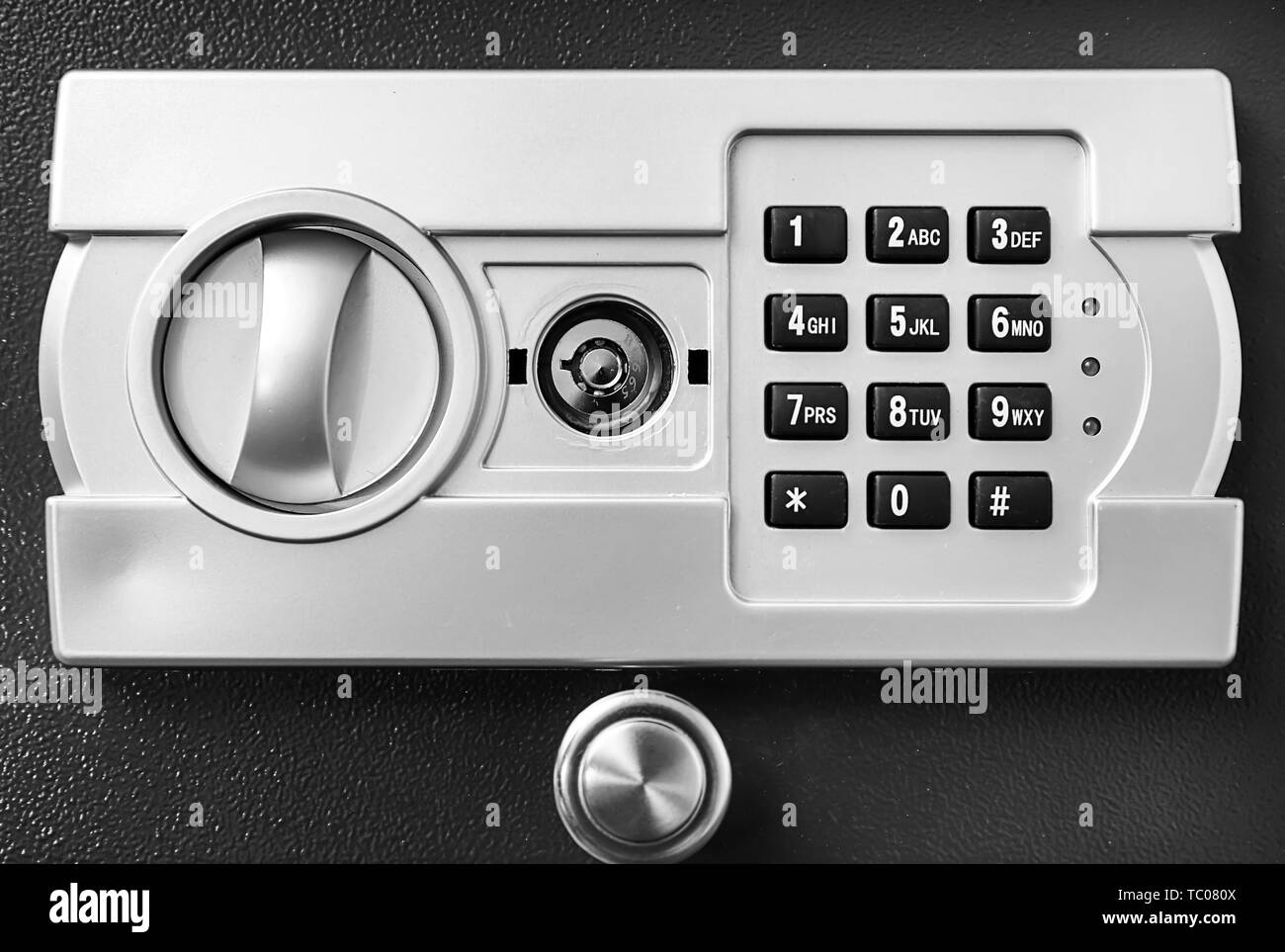 Panel of modern safe, closeup Stock Photo - Alamy