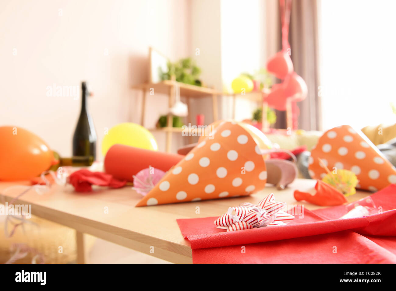 Room in terrible mess after party Stock Photo - Alamy