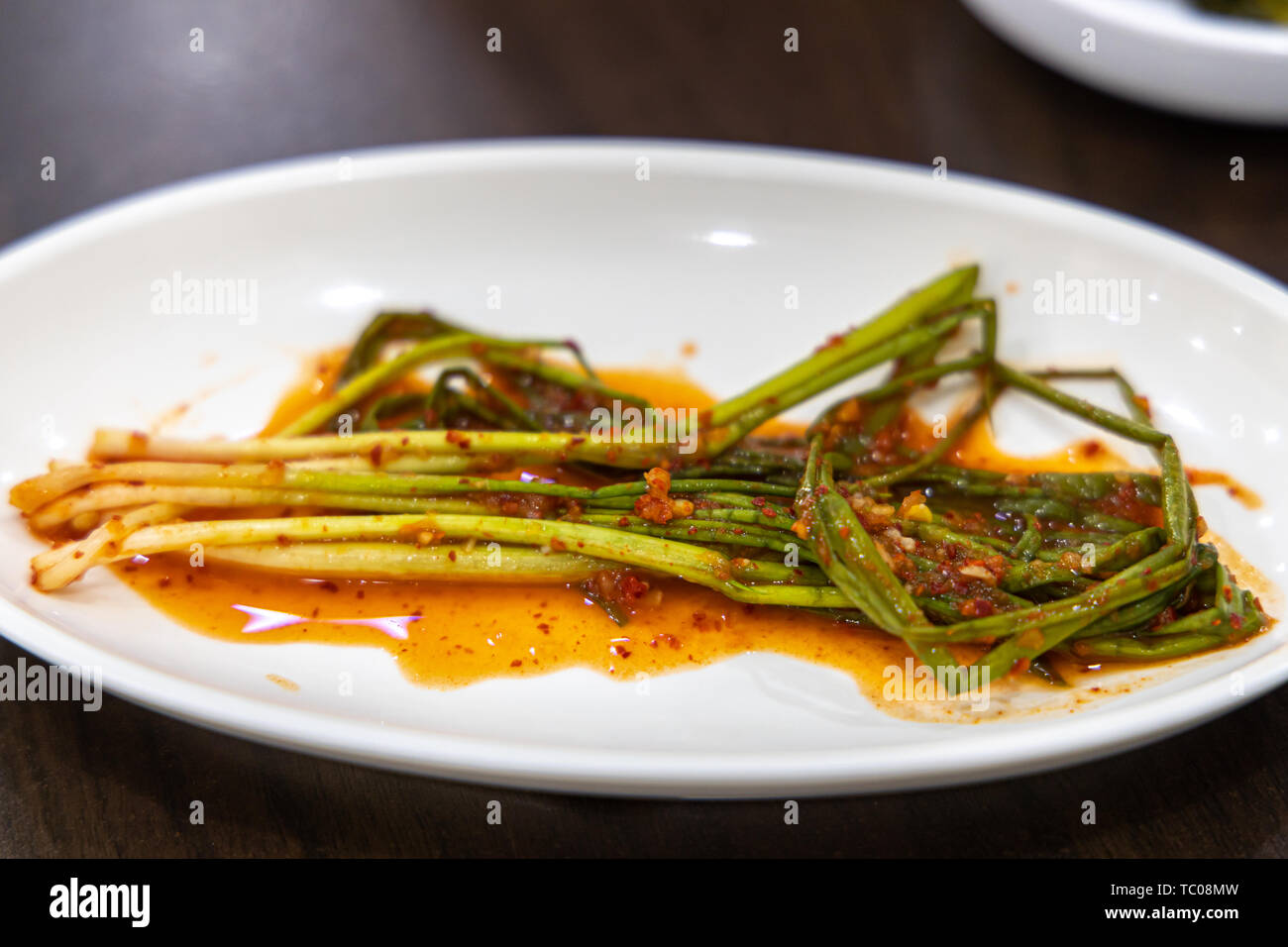 Traditional Korean food pakimchi-onion Kimchi Stock Photo - Alamy