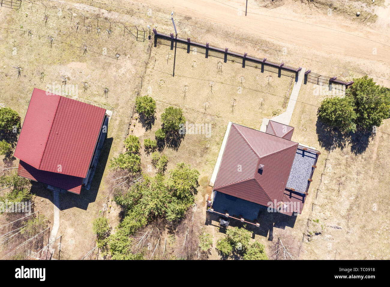 Aerial view cottage farm hi-res stock photography and images - Alamy