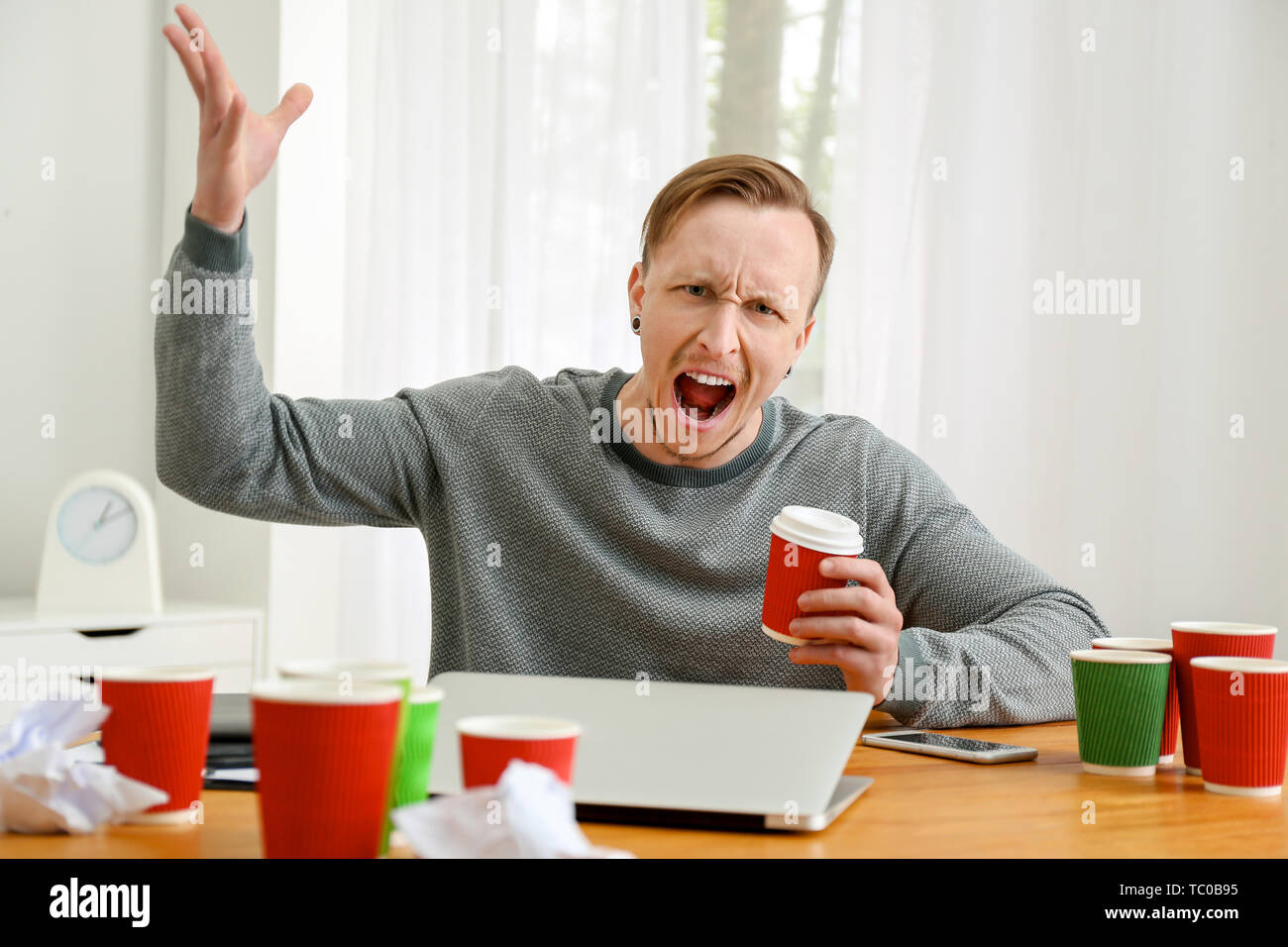 Irritated overworked hi-res stock photography and images - Alamy