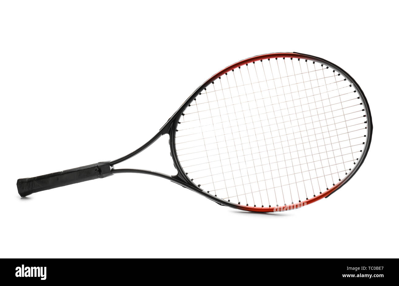 Tennis racket on white background Stock Photo - Alamy