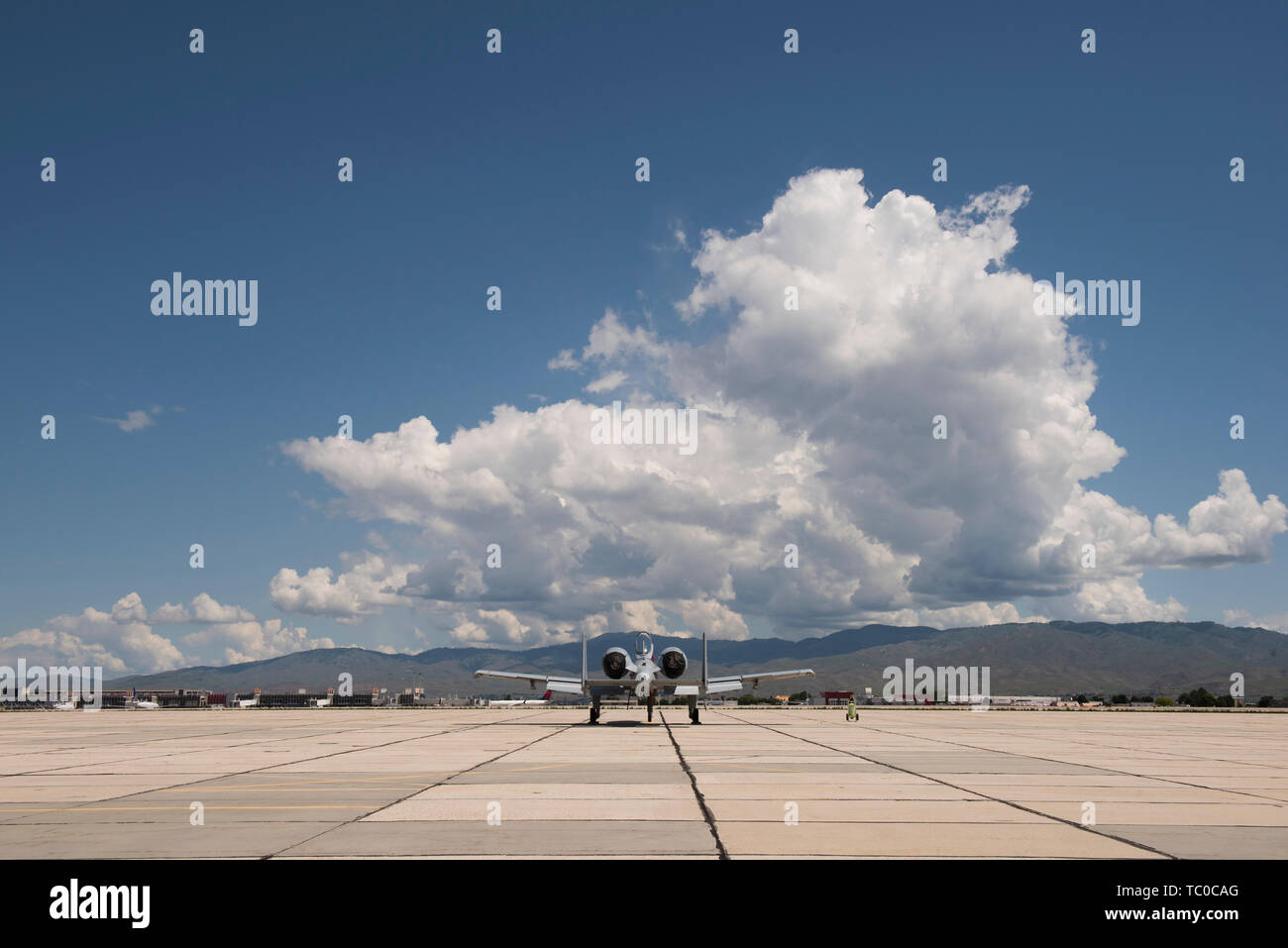 An A-10 Thunderbolt II sits on the ramp awaiting maintenance at Gowen ...