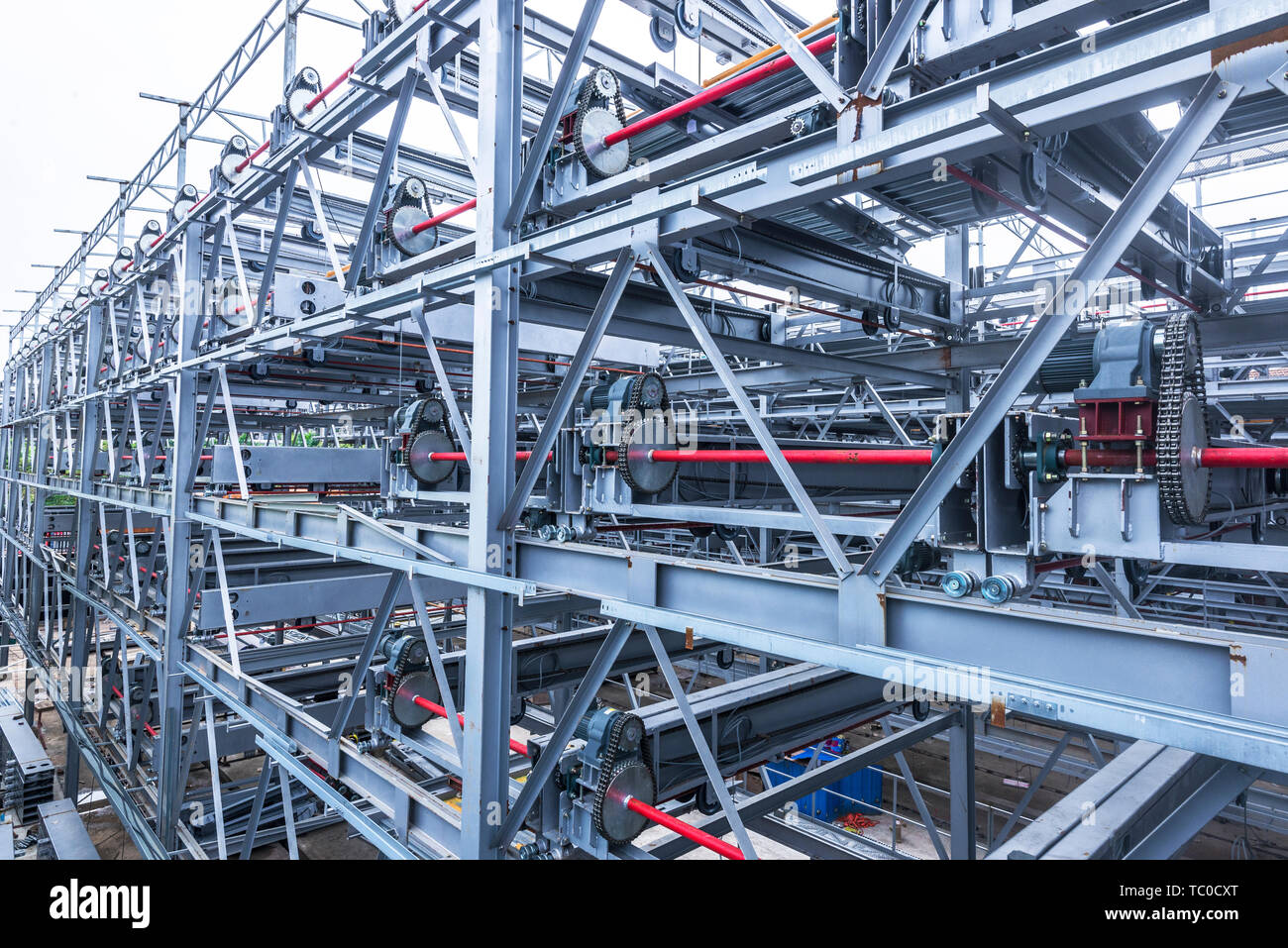 Modern steel structure three-dimensional parking lot Stock Photo - Alamy