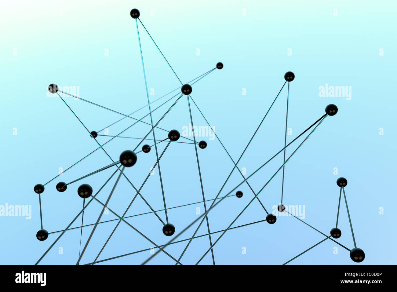 Circular nodes and line structures, three-dimensional rendering Stock ...
