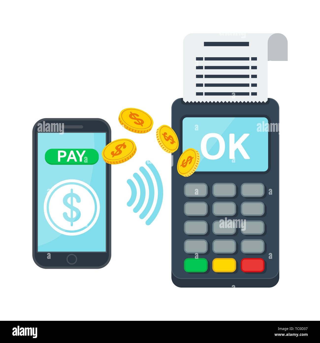 Contactless payment using RFID or NFC technology Stock Vector Image ...