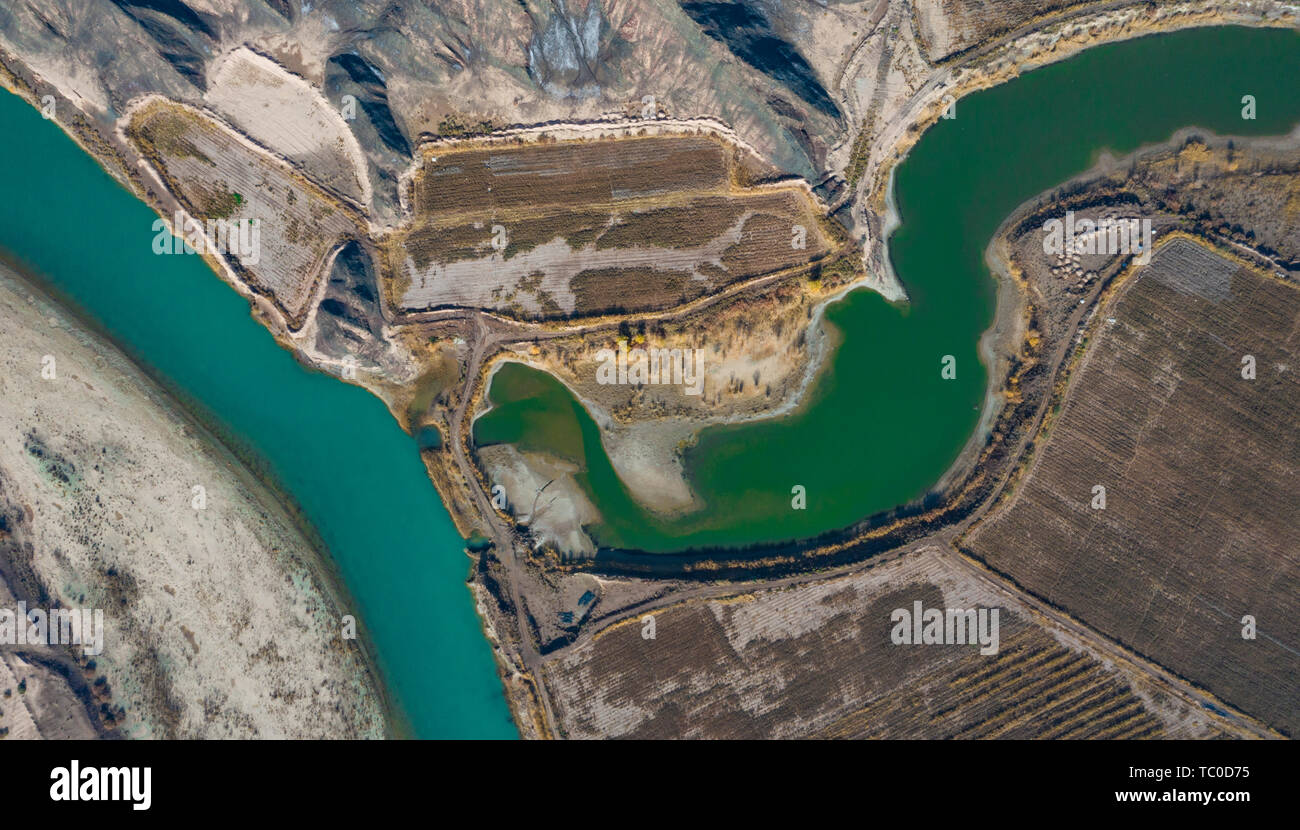 Aerial shot river Stock Photo - Alamy
