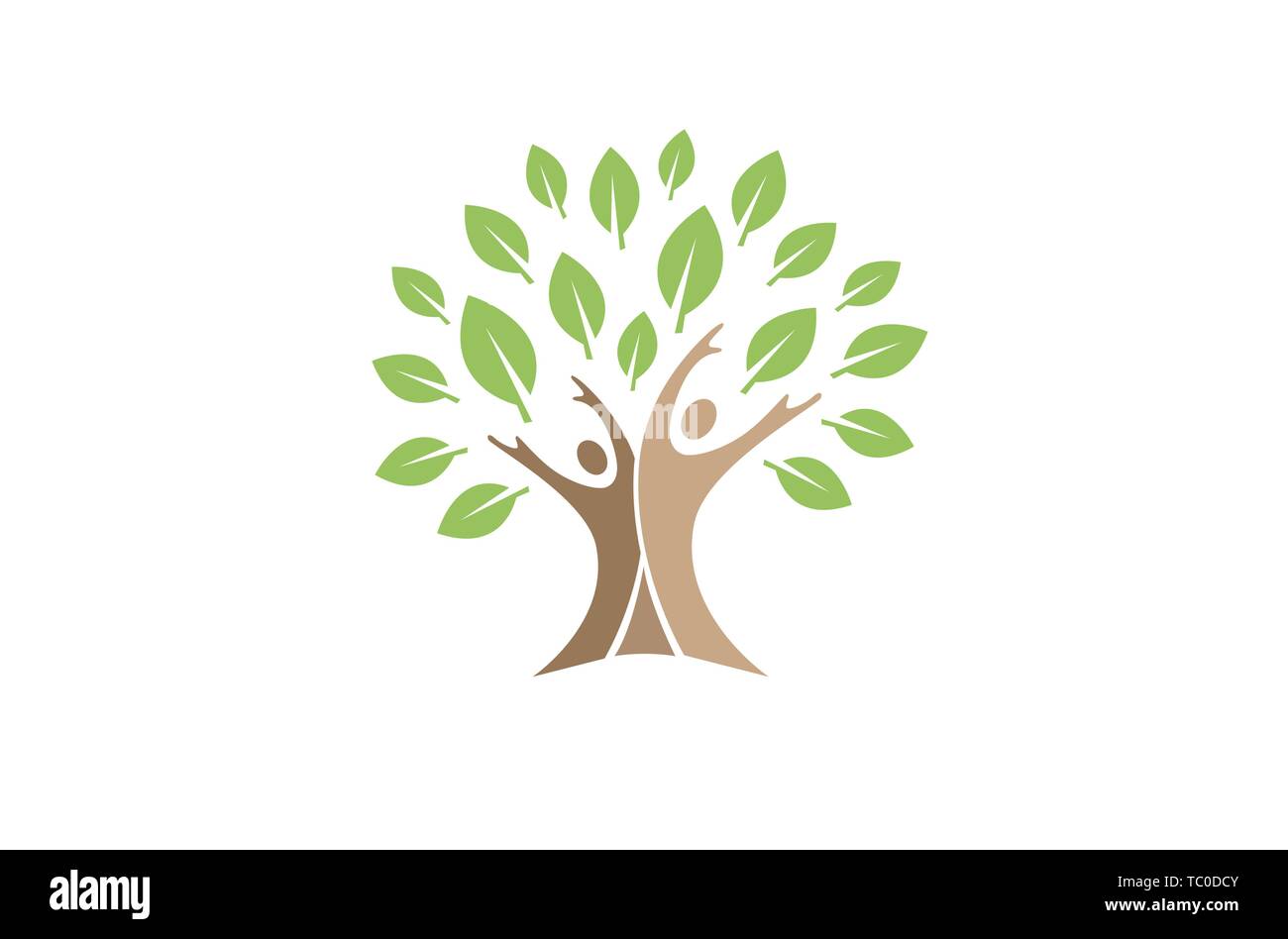 Creative People Tree Logo Design Illustration Stock Vector Image & Art ...
