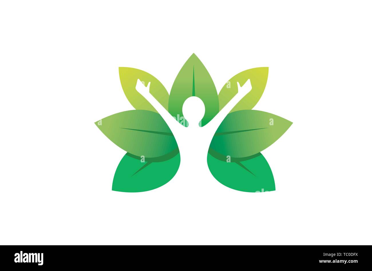 Healing Body Leaves Logo Design Illustration Stock Vector Image & Art ...