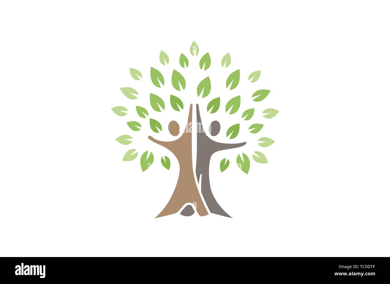Creative People Tree Logo Design Illustration Stock Vector Image & Art ...