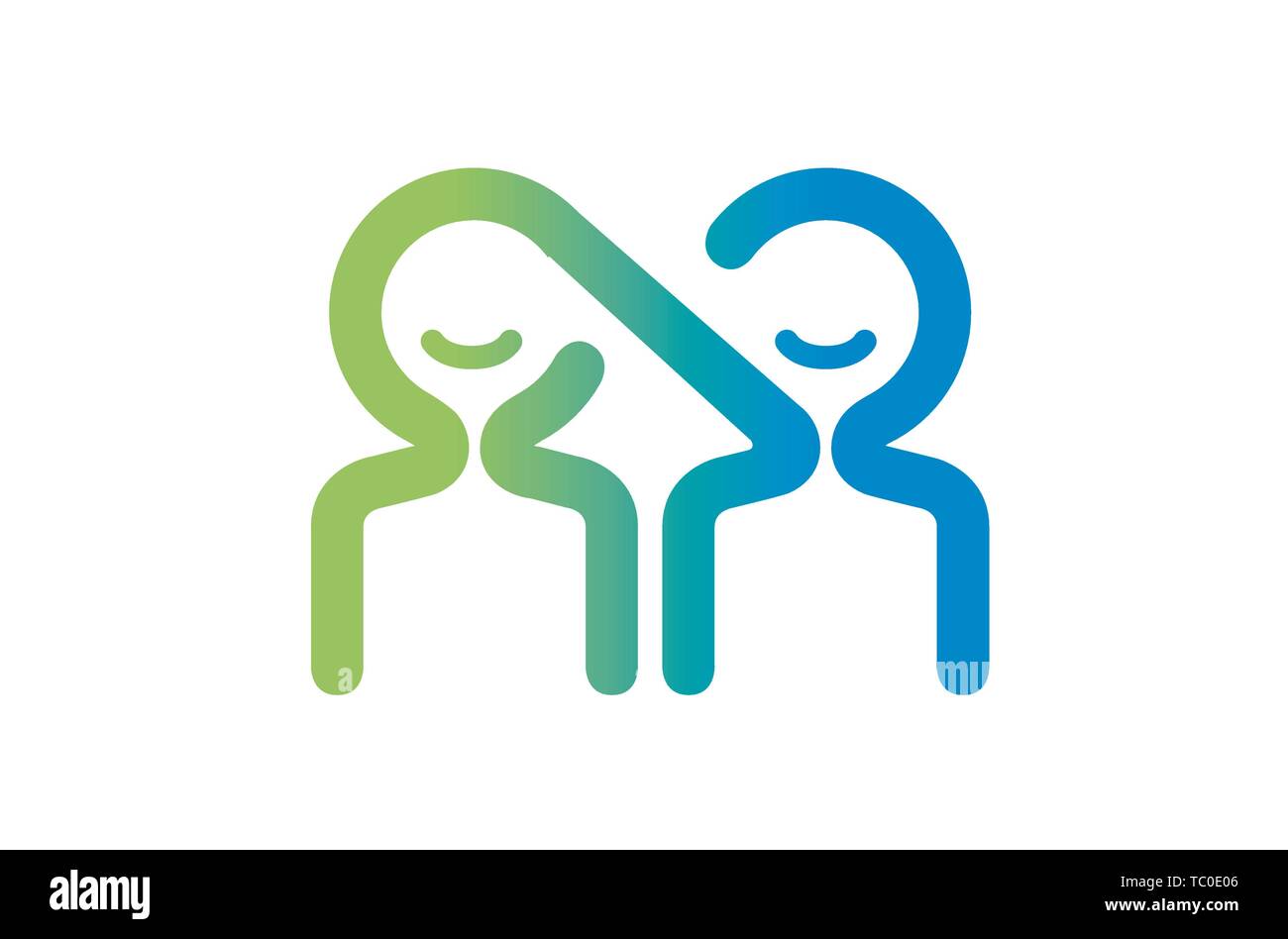 People Couple Connection Share Logo Vector Symbol Design Illustration ...